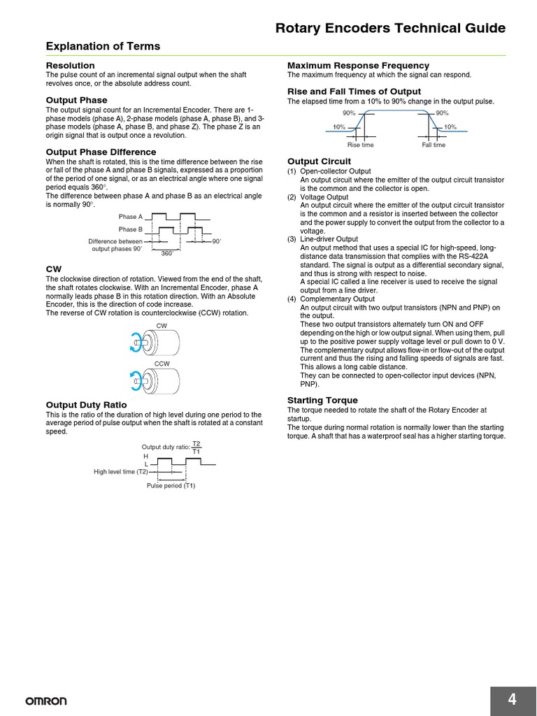 Rotary Encoders Technical Guide: Explanation of Terms | PDF ...