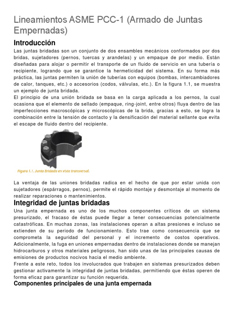 Lineamientos ASME PCC-1 | PDF | Lubricante | Ingeniería mecánica