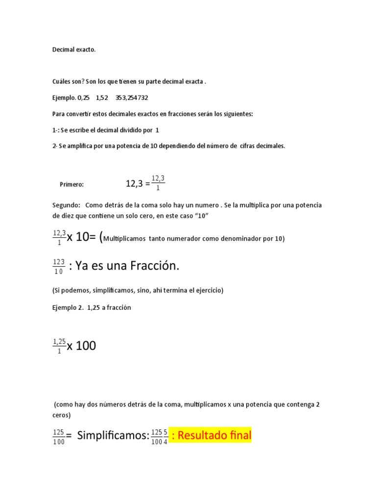 Decimal Exacto Actividad 1 | PDF