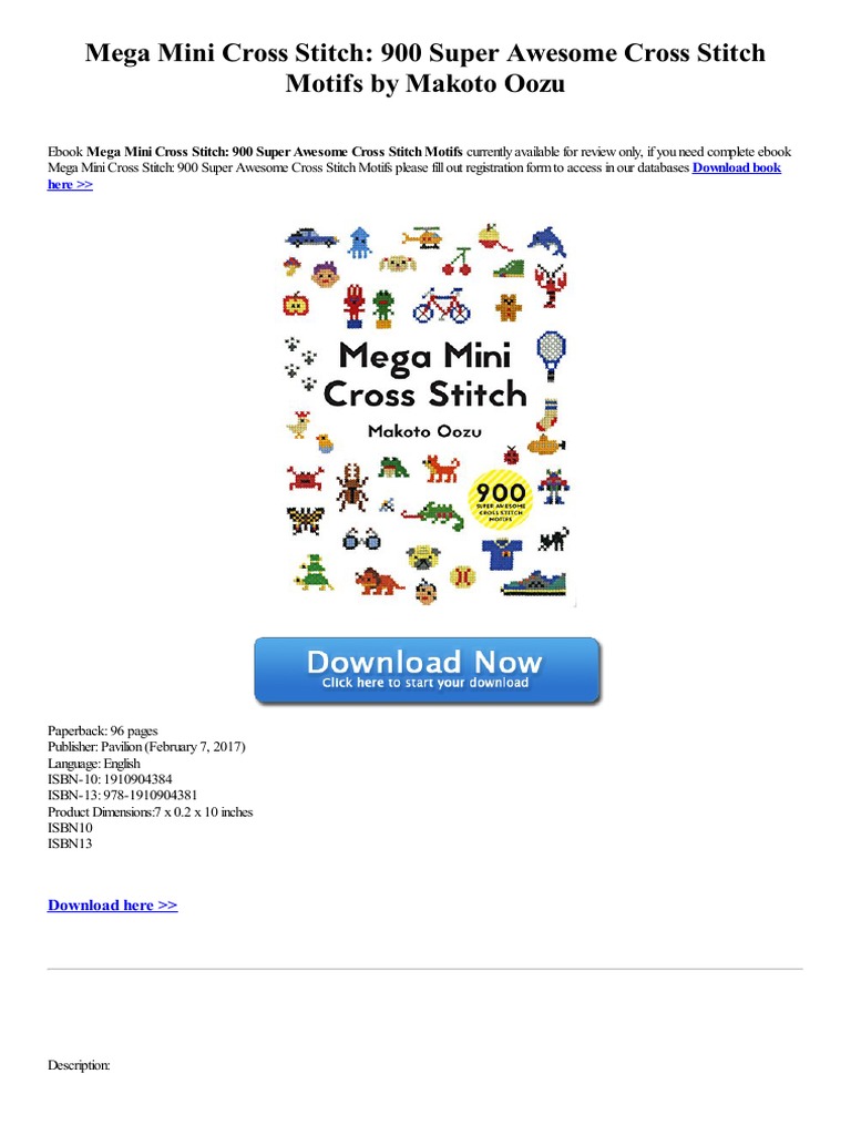 Mega Mini Cross Stitch: 900 Super Awesome Cross Stitch Motifs by Makoto ...