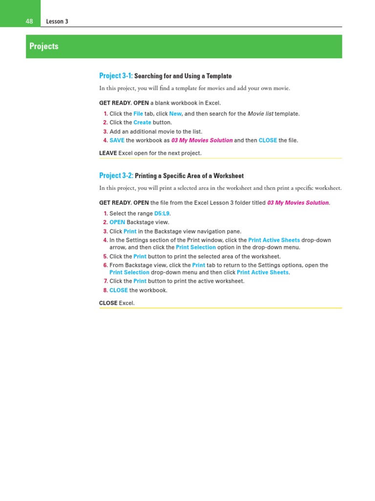 MOAC Excel 2016 Core (058-100) PDF | PDF | Worksheet | Microsoft Excel