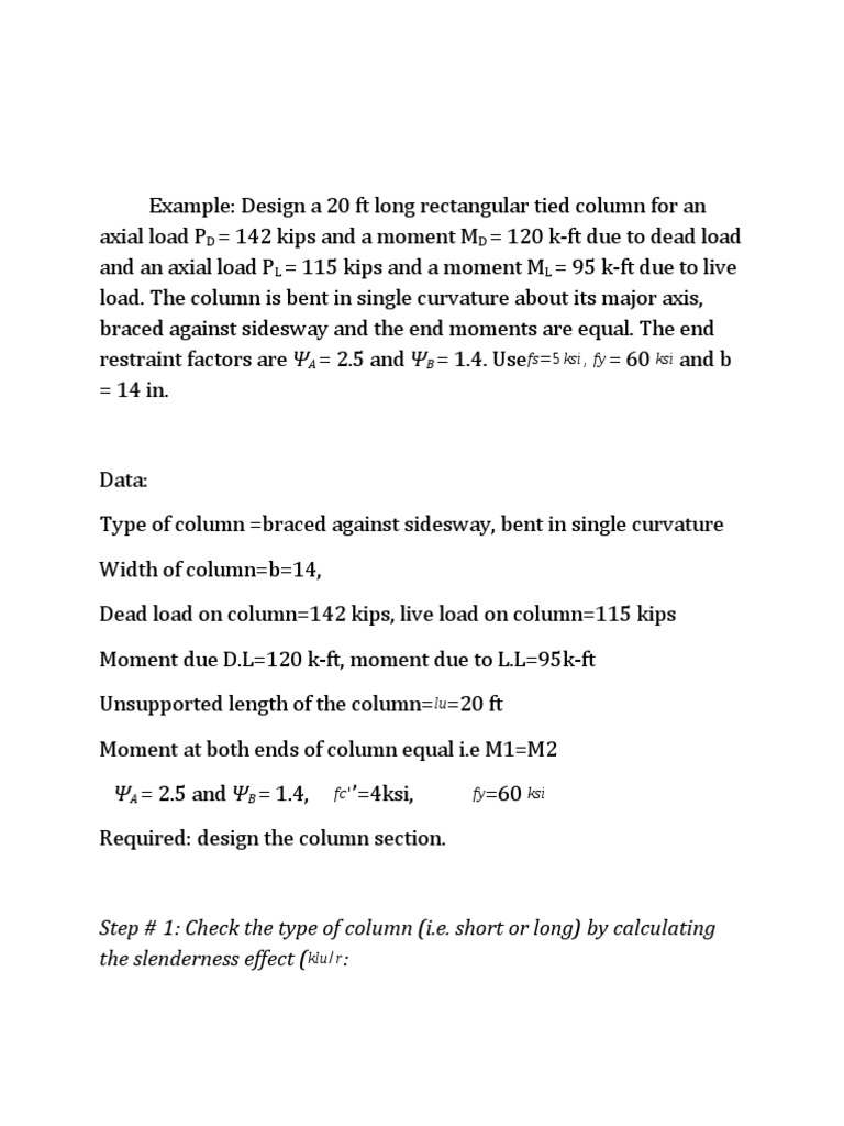 Step # 1: Check The Type of Column (I.e. Short or Long) by Calculating ...