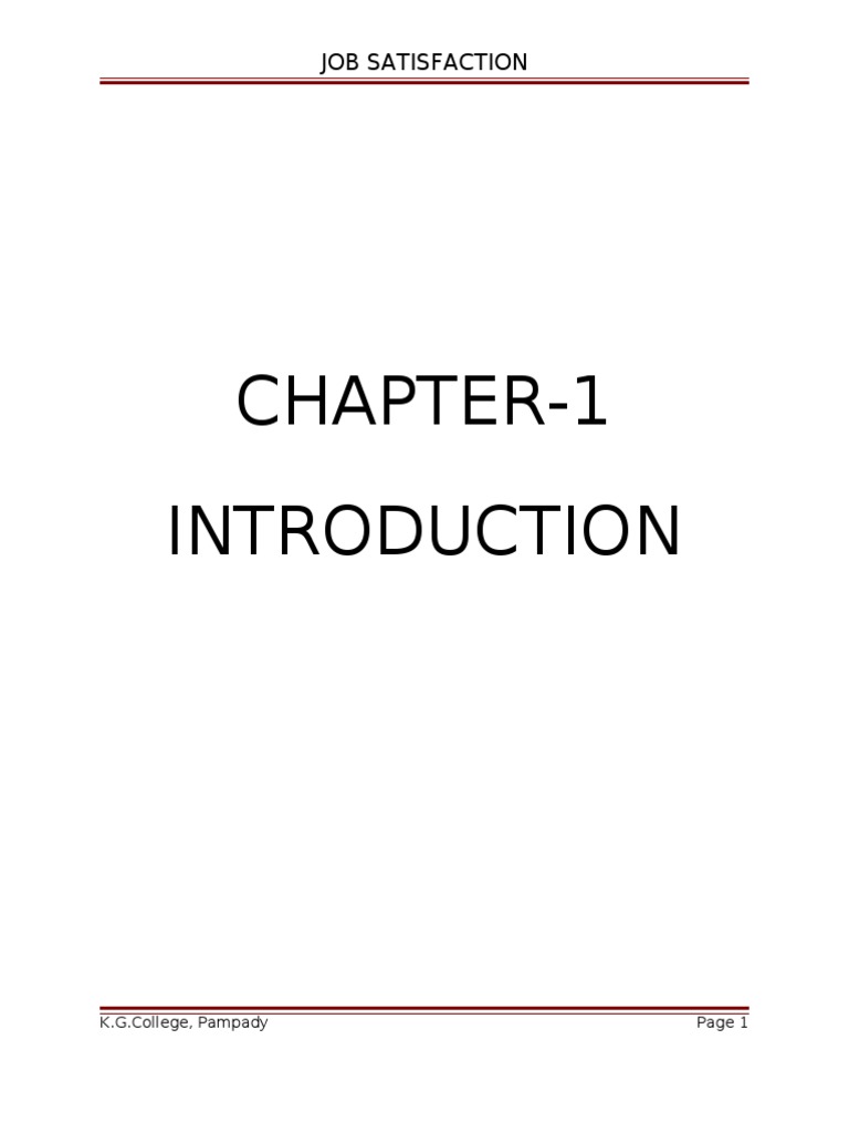 Chapter-1: Job Satisfaction | PDF | Job Satisfaction | Human Resources