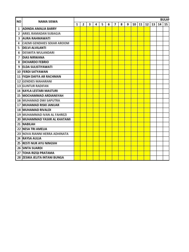 Rekap Absen 2020 | PDF
