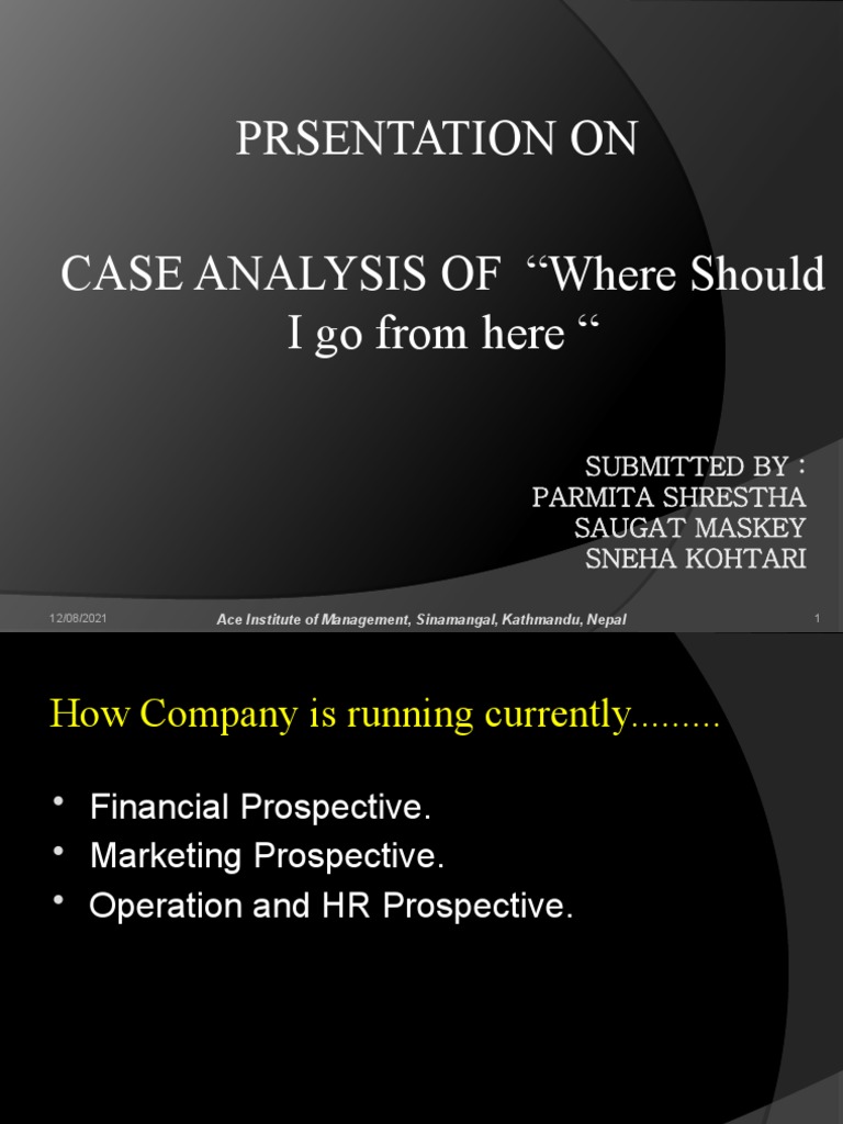 Prsentation On Case Analysis of "Where Should Igofromhere": Submitted ...