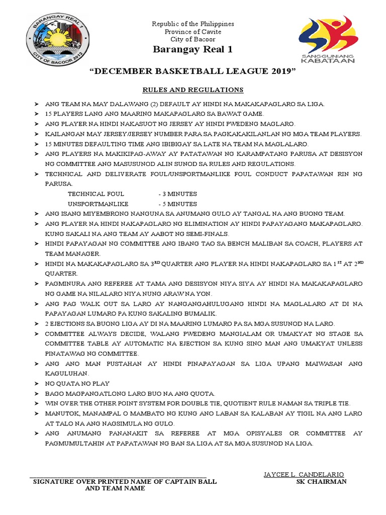 Liga Rules and Regulations | PDF