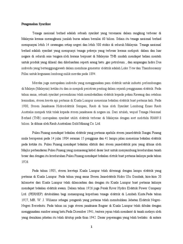 TNB Uum Sem 1 Bba | PDF