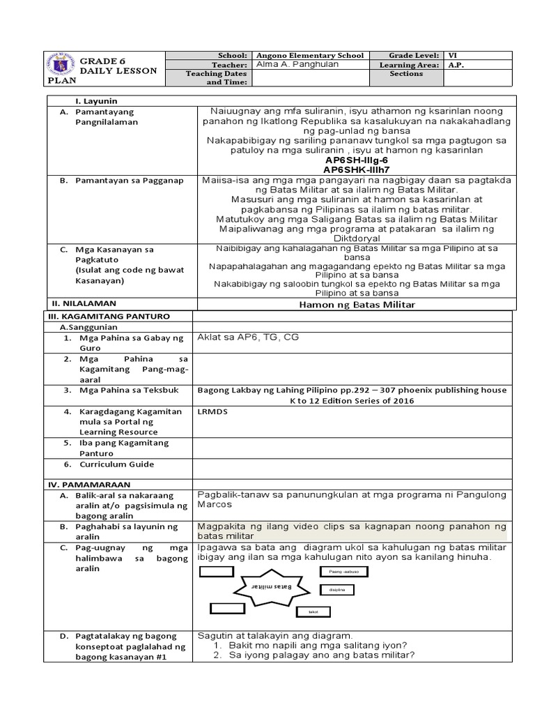 DLP IN AP WEEK 1 Quarter 4 | PDF