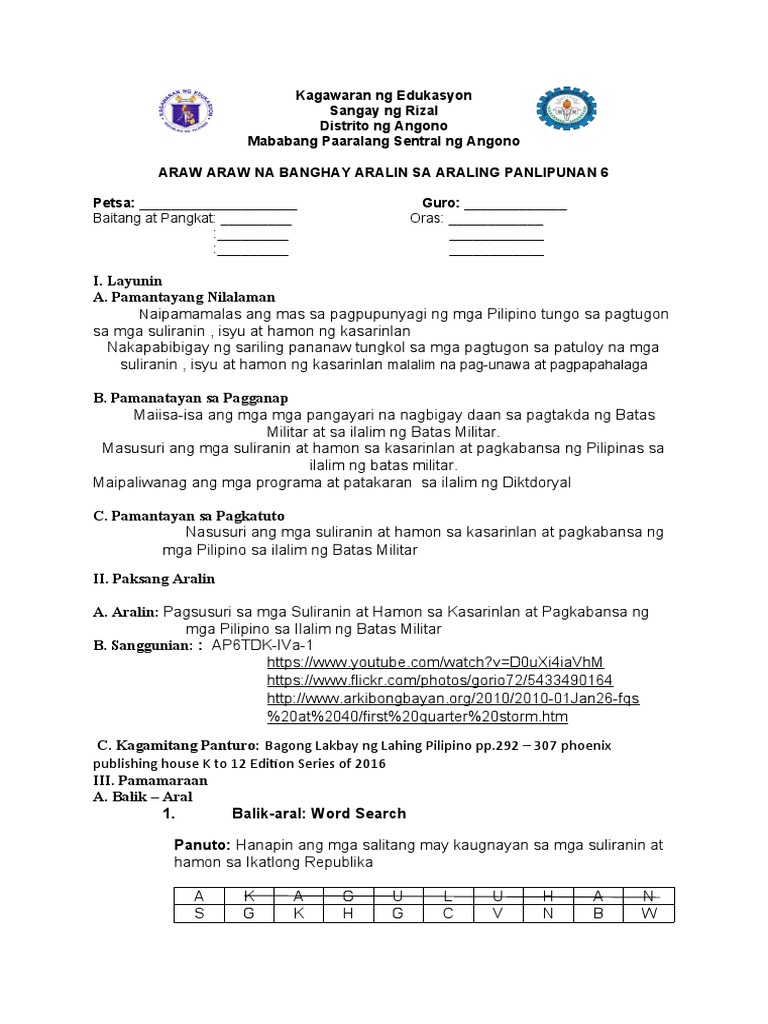 DLP in AP 4th Quarter Week 3 | PDF