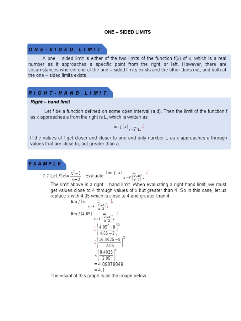 One Sided Limits | PDF | Function (Mathematics) | Functions And Mappings