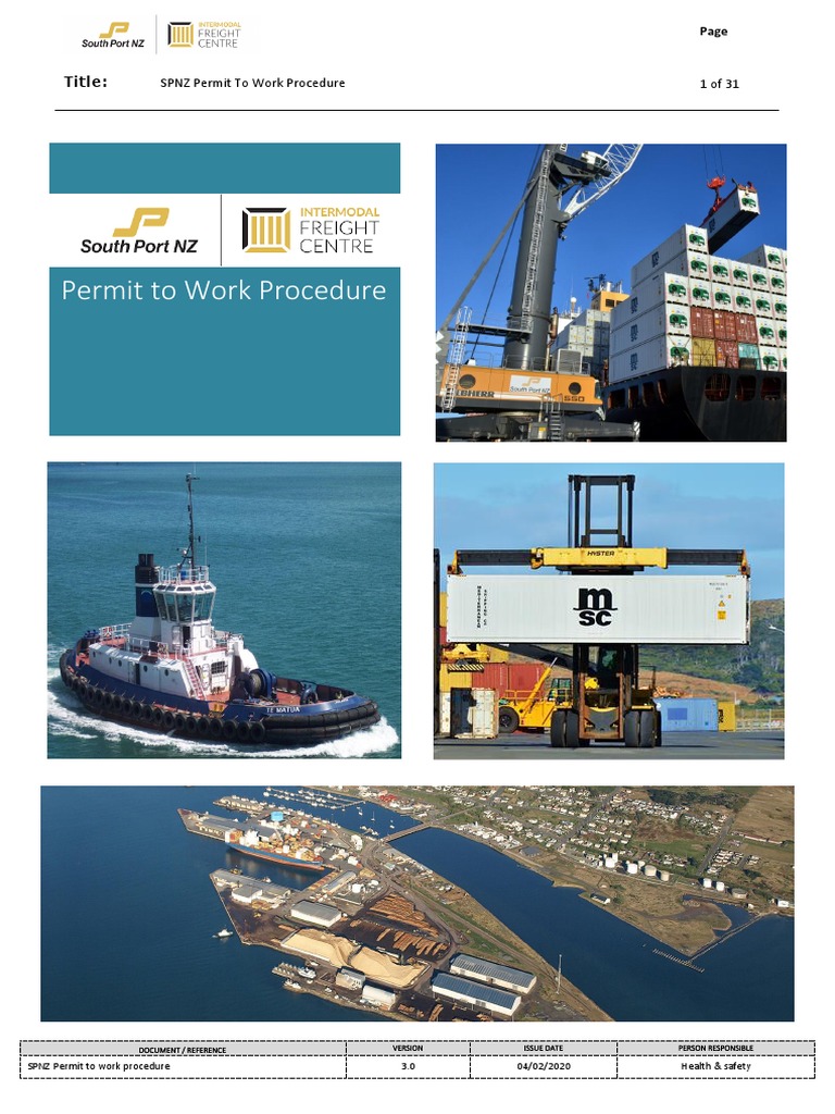 SPNZ Permit to Work Procedure Guide | PDF | Underwater Diving ...