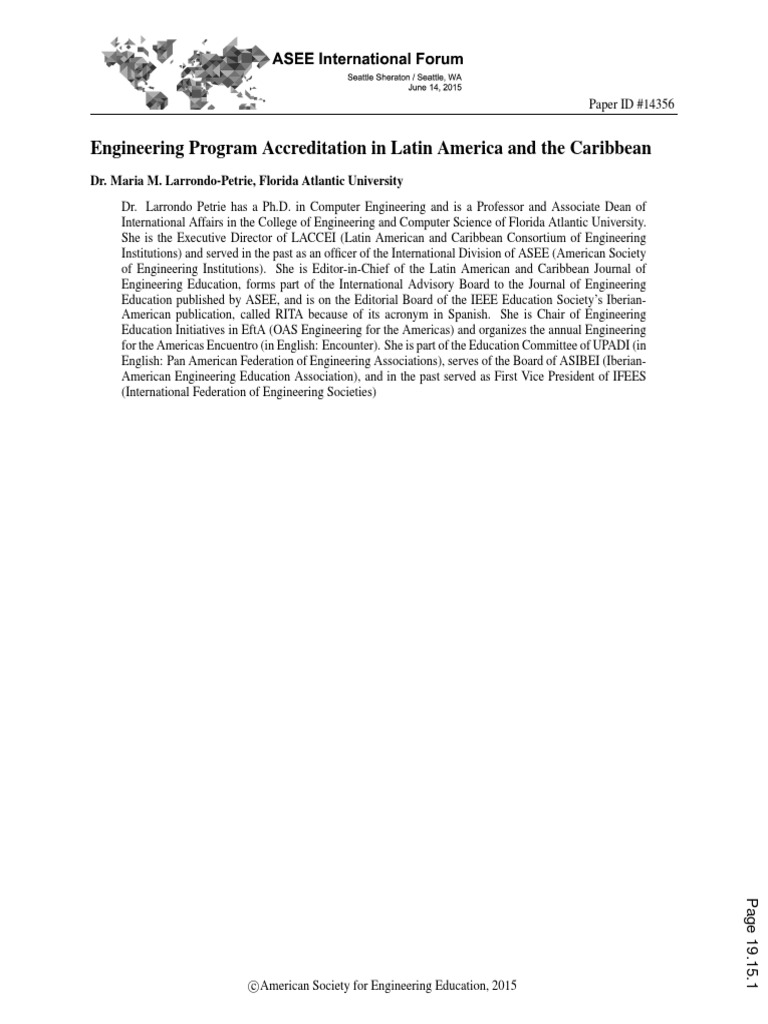 Engineering Program Accreditation in Latin America and The Caribbean ...