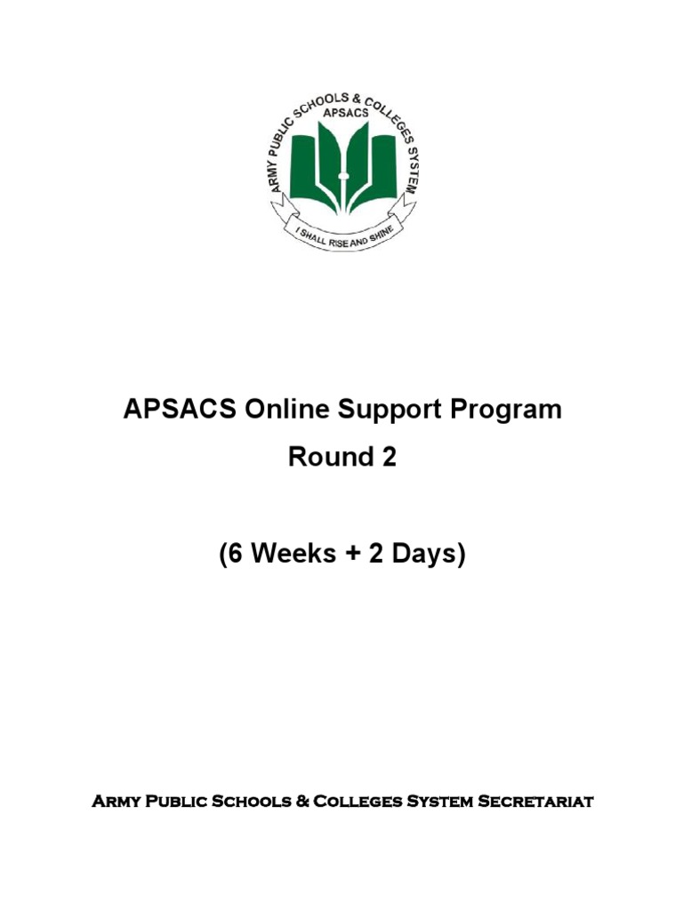 APSACS Online Support Program Guide | PDF | Textbook | Laboratories