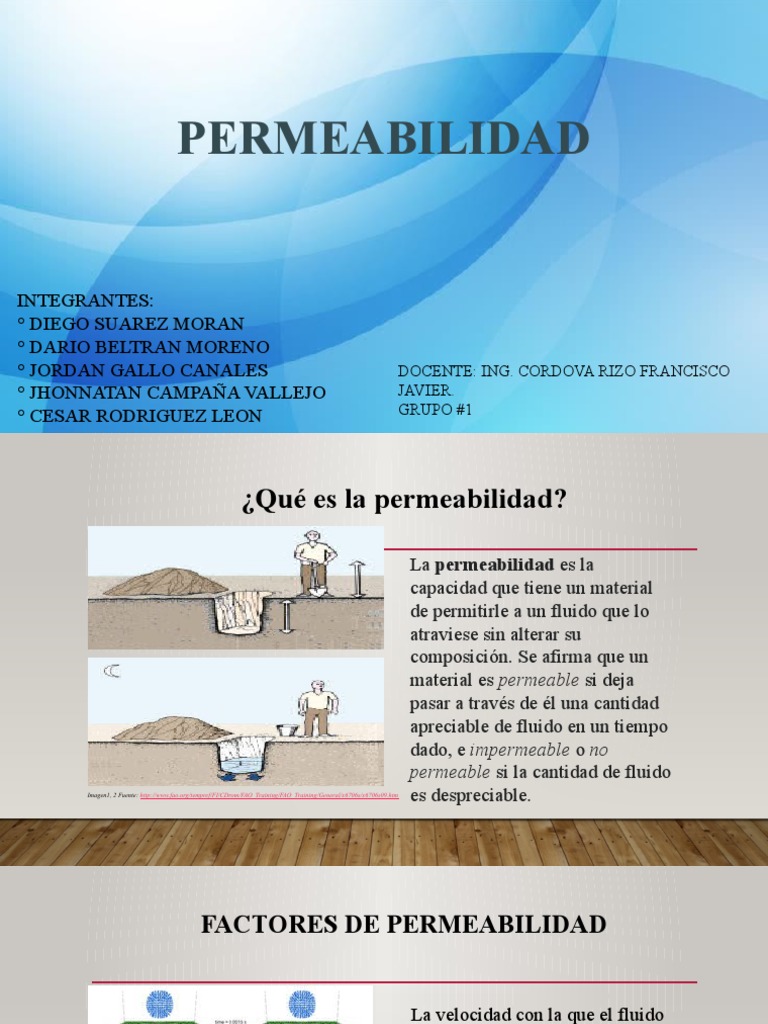 Grupo 1 Tema Permeabilidad | PDF | Permeabilidad (Ciencias de la Tierra ...