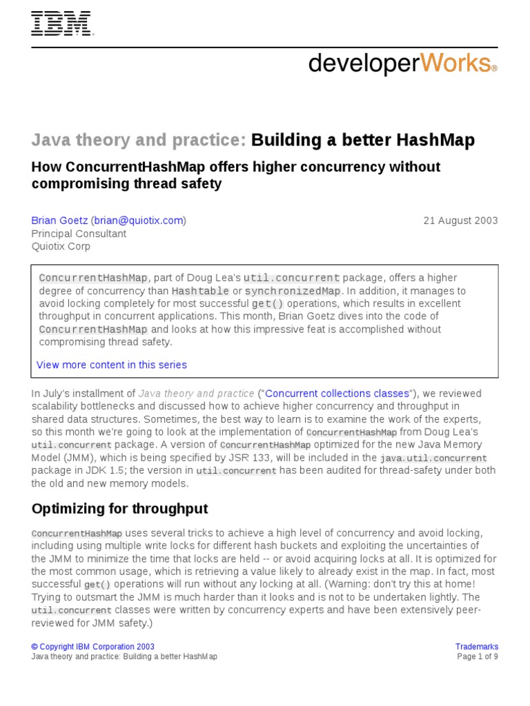 ConcurrentHashMap - Brian Goetz | PDF | Thread (Computing) | Software Development