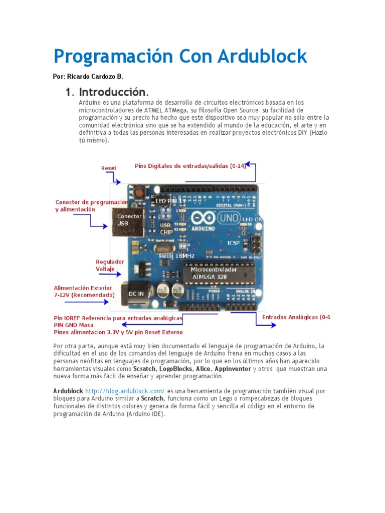 Programaci+ N Con Ardublock | PDF | Arduino | Entorno de desarrollo integrado