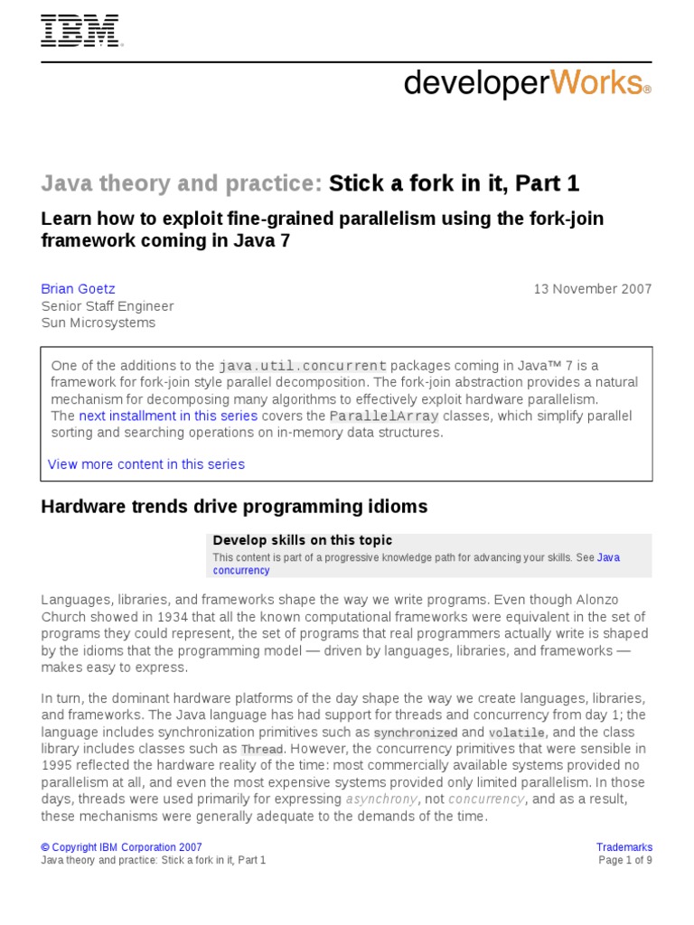 Fork Join Framework-Brian Goetz | PDF | Parallel Computing | Databases
