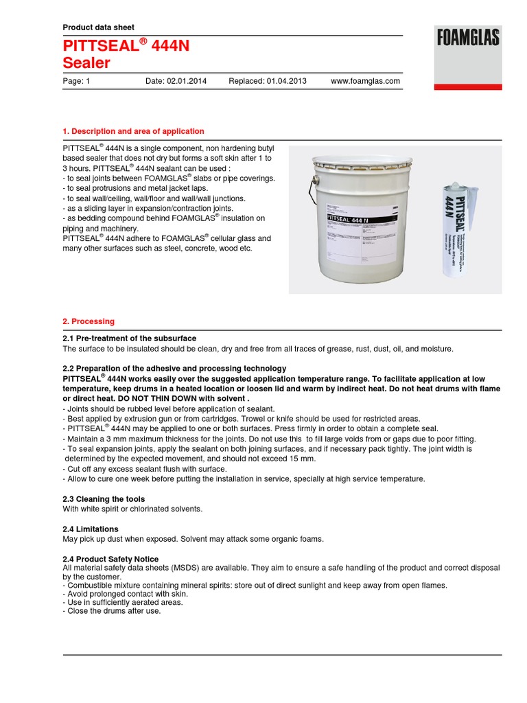 1035 Pittseal 444n Sealant Pds | PDF | Solubility | Physical Sciences