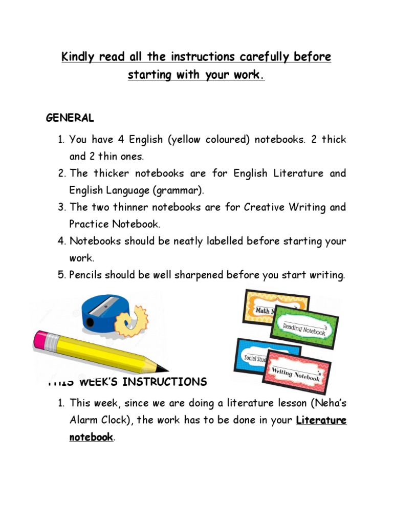 Instructions To Be Followed. | PDF