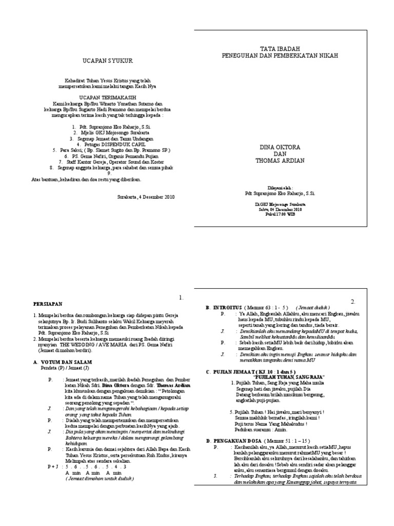 Liturgi Pemberkatan Nikah | PDF