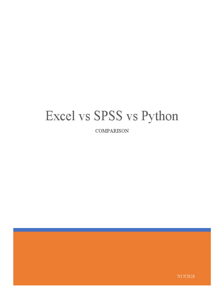 Excel Vs SPSS Vs Python: Comparison | PDF | Spss | Microsoft Excel