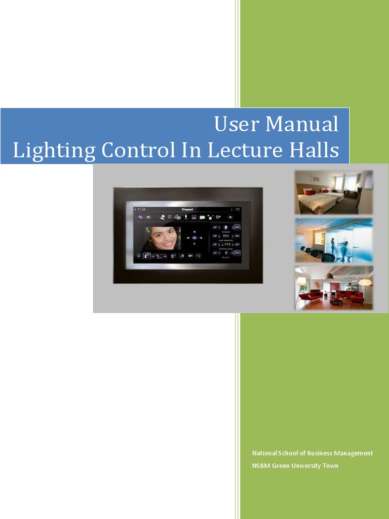 Lecture Hall Lighting Control Manual | PDF | Touchscreen | Lighting