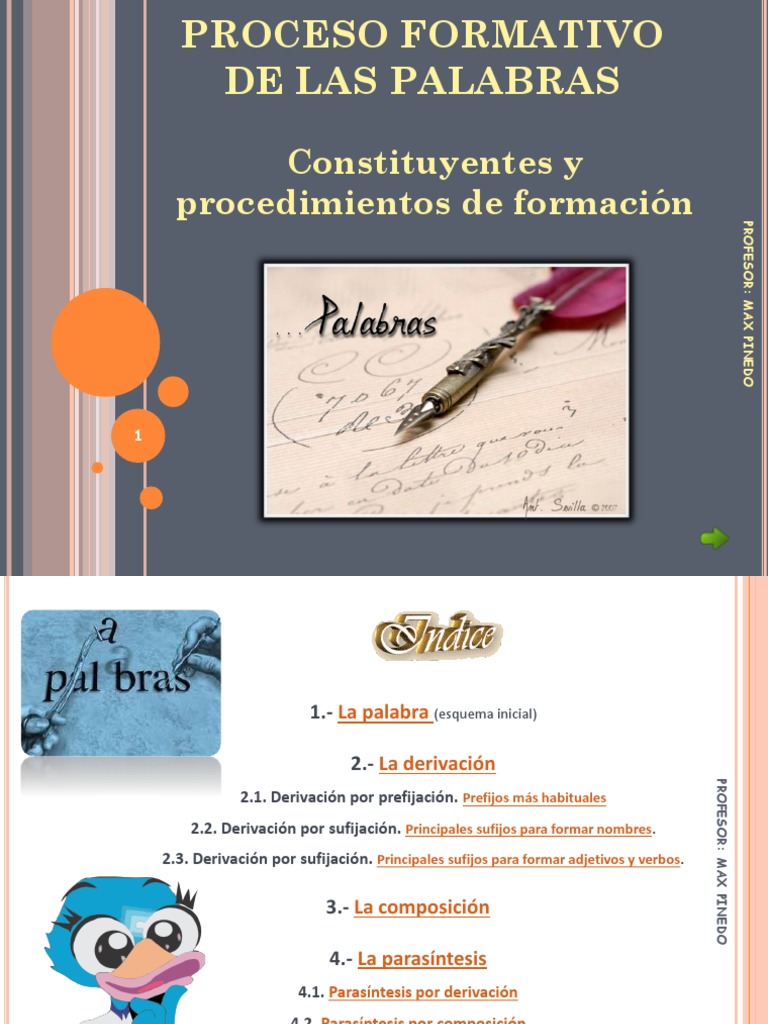 Proceso Formativo de Las Palabras | PDF | Palabra | Semántica