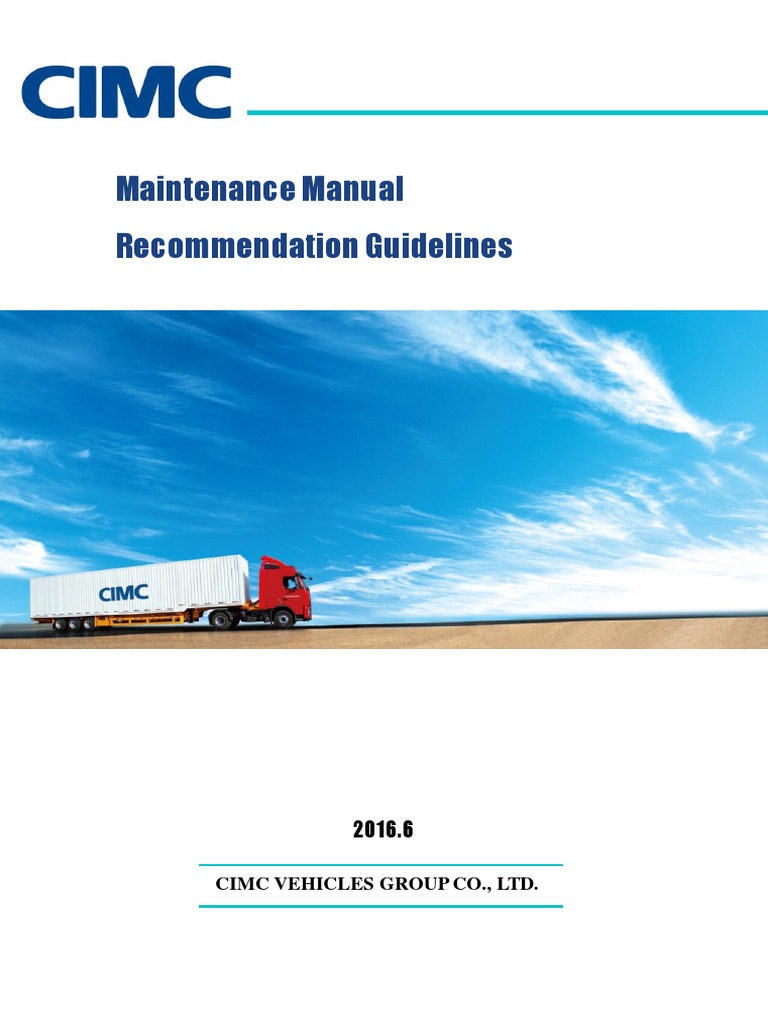 Maintenance Manual Recommended Guidelines (FIRST EDITION) | PDF | Tire ...