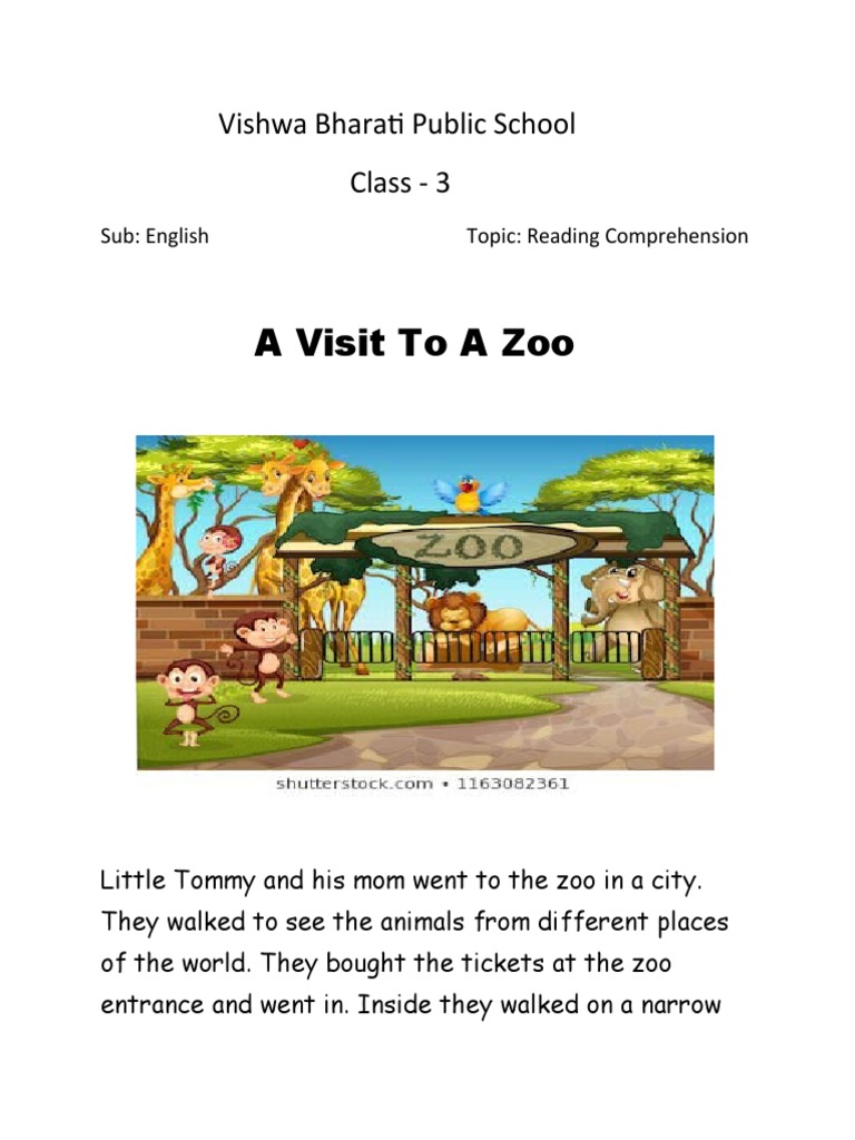 A Visit to the Zoo: Class 3 Comprehension | PDF | Home & Garden ...