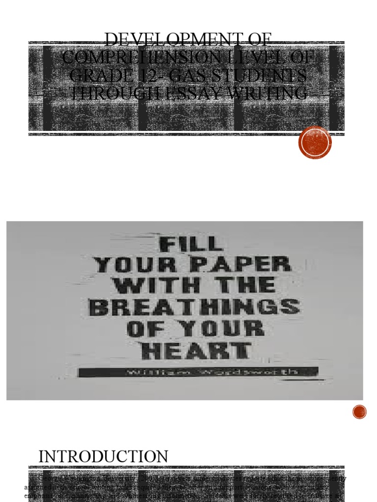 Development of Comprehension Level of Grade 12 - Gas | PDF | Survey ...