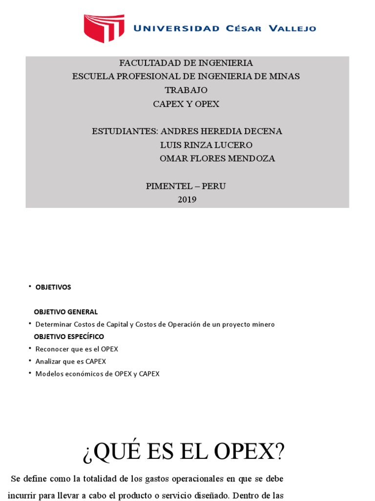 Capex y Opex | PDF | Minería | Economias