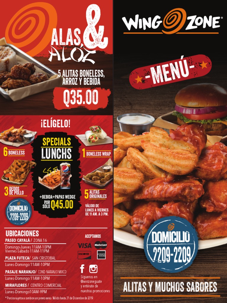 Menú de Alitas y Sabores en Guatemala | PDF | Alimentos | Comida y bebida