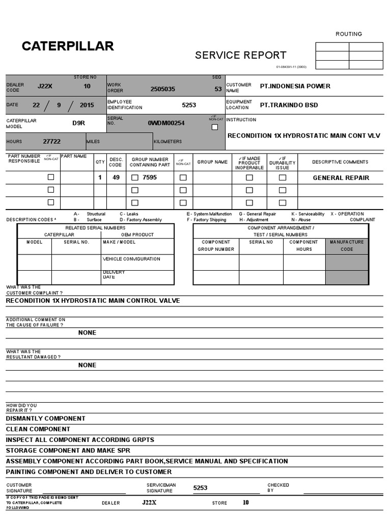 Sims Report Hydrostatic Main Control Valve | PDF | Vehicles