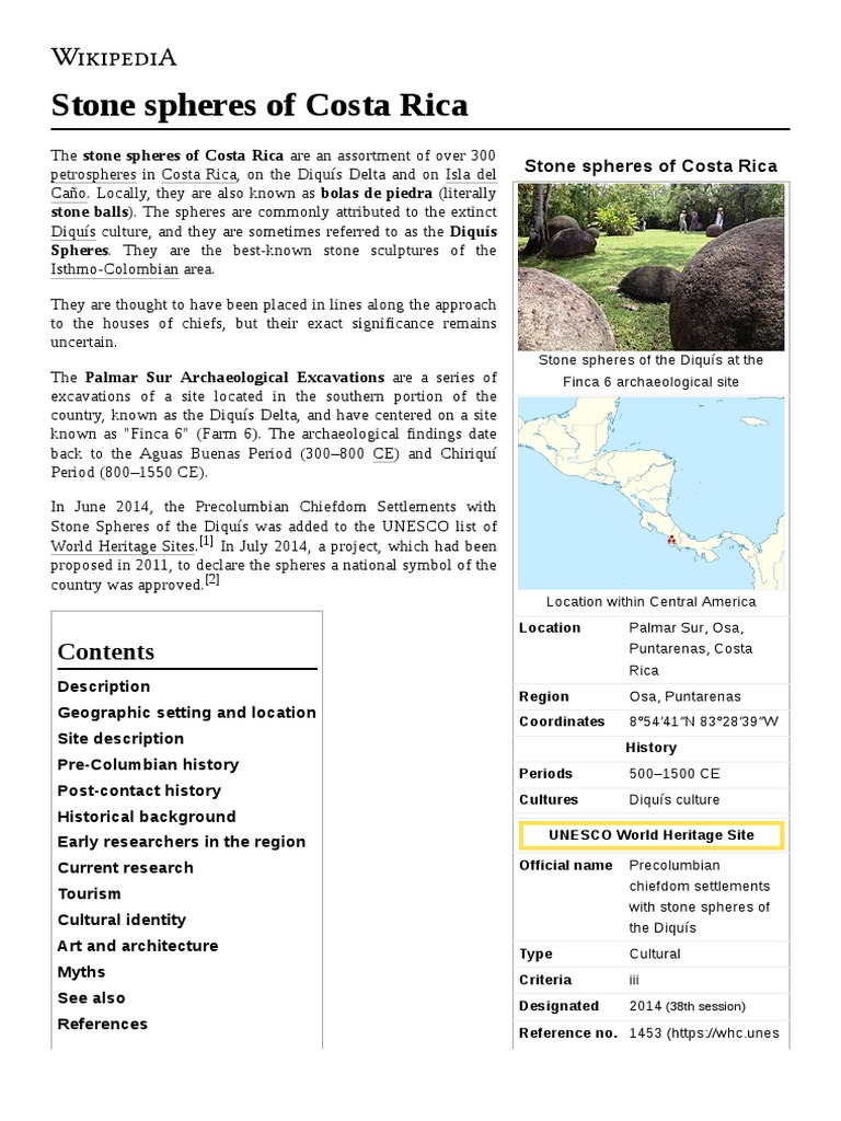 Stone Spheres of Costa Rica | PDF | Archaeology