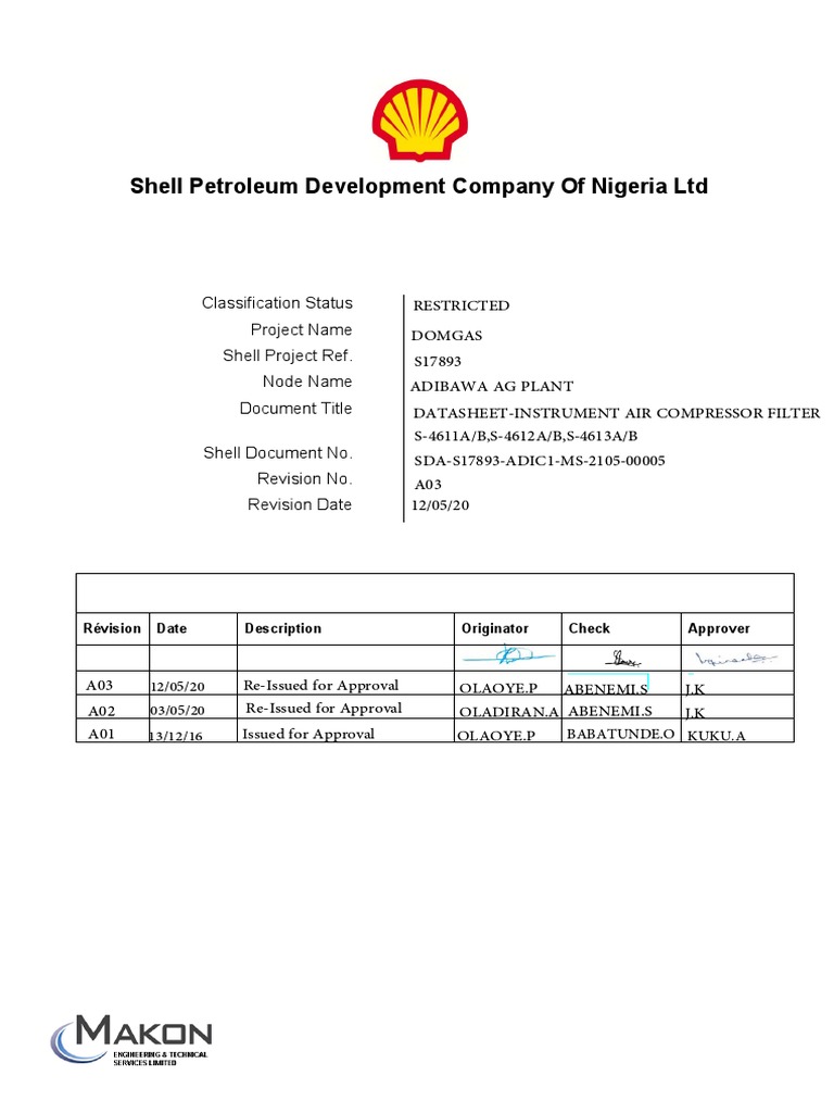 Sda s17893 Adic1 Ms 2105 00005 Data Sheet Instrument Air Compressor Filter A03 | PDF | Gases ...