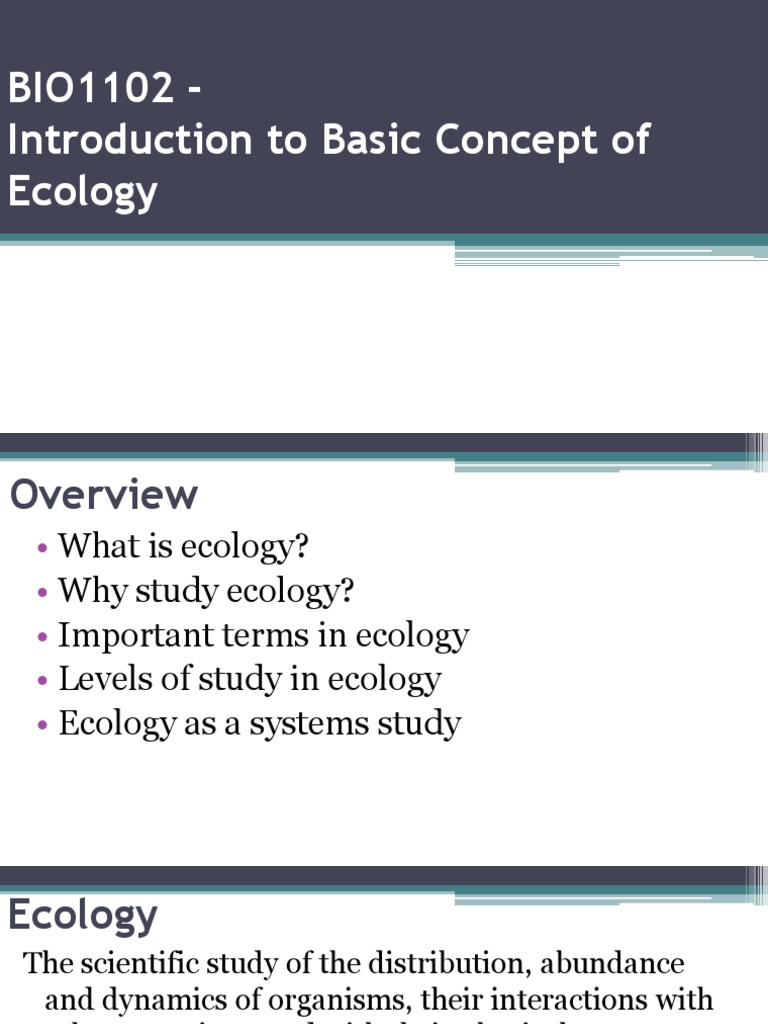 BIO1102 Basic Concepts in Ecology PDF | PDF | Ecology | Ecosystem