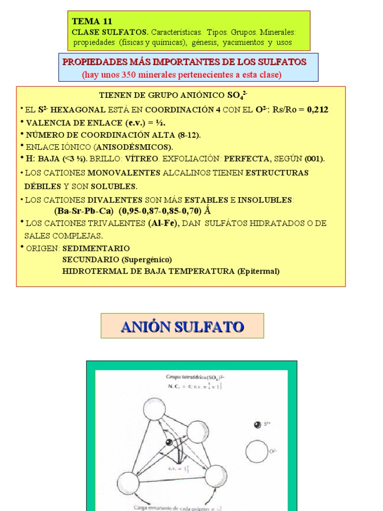 Cap Xiii Sulfatos | PDF | Minerales | Compuestos químicos