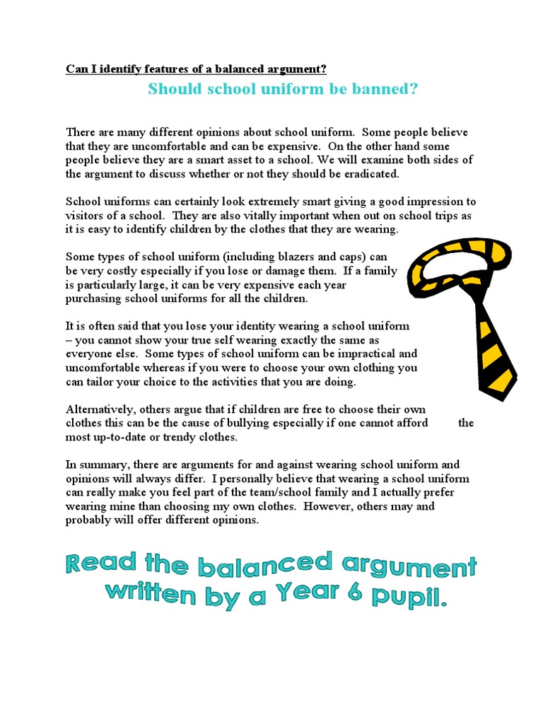 Can I Identify Features of A Balanced Argument | PDF