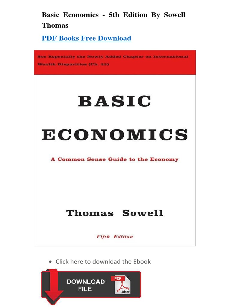 PDF Books Free Download: Basic Economics - 5th Edition by Sowell Thomas ...