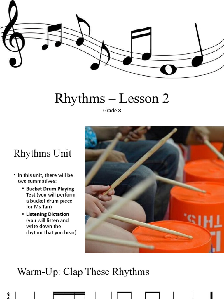 Bucket Drumming Rhythms for Grade 8 | PDF | Musicology | Musical Notation
