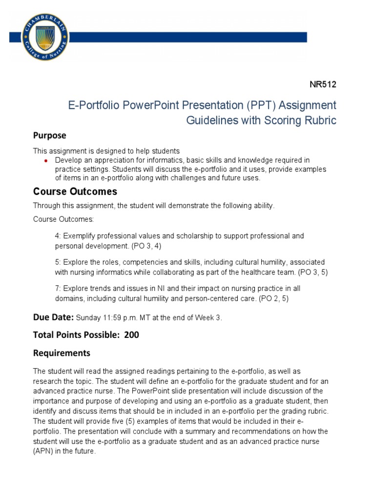 Eportfolio PPT Guidelines and Rubric | PDF | Apa Style | Citation