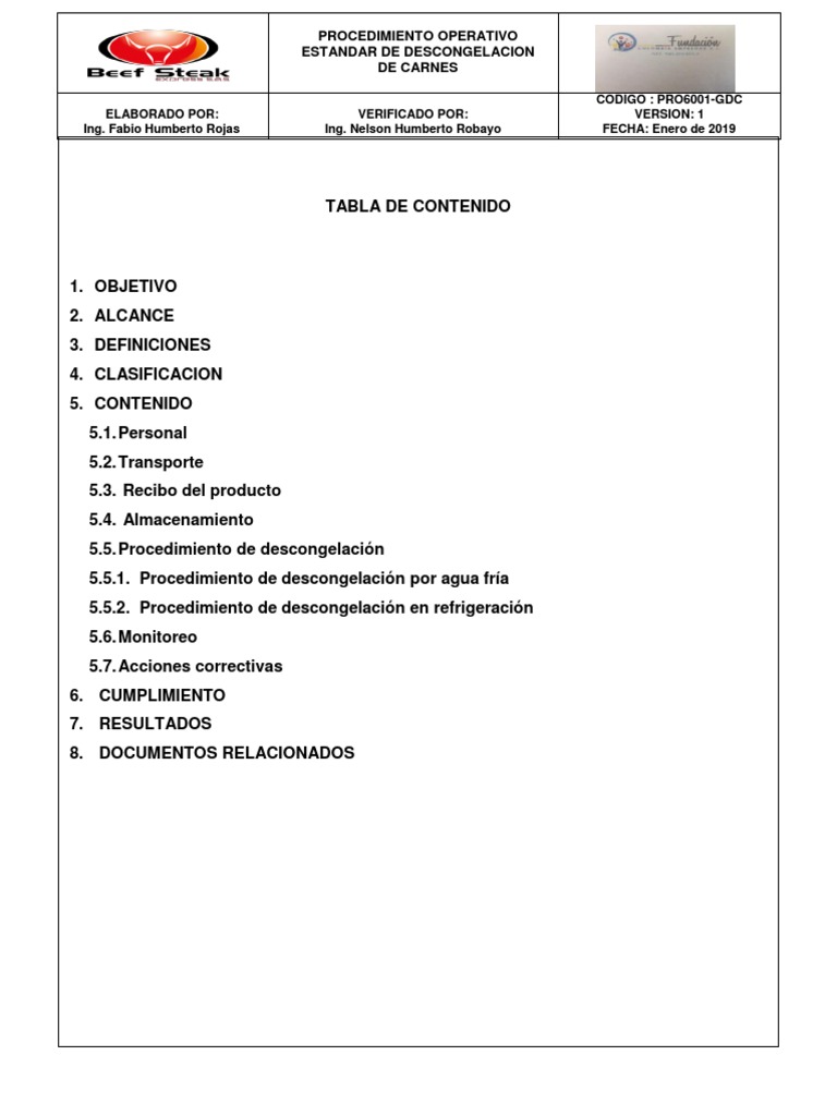 Procedimiento de Descongelacion de Carne Ii | PDF | Carne | Agua