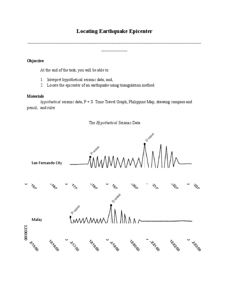 Locating Earthquake Epicenter Student Version | PDF | Earthquakes ...