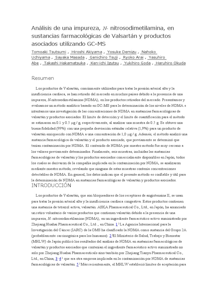 Análisis de Una Impureza | PDF | Farmacología | Productos quimicos