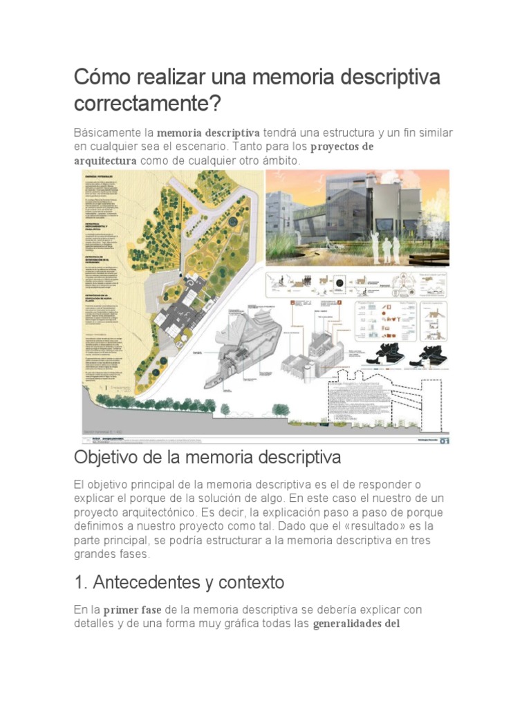 Cómo Realizar Una Memoria Descriptiva Correctamente | PDF | Diseño ...