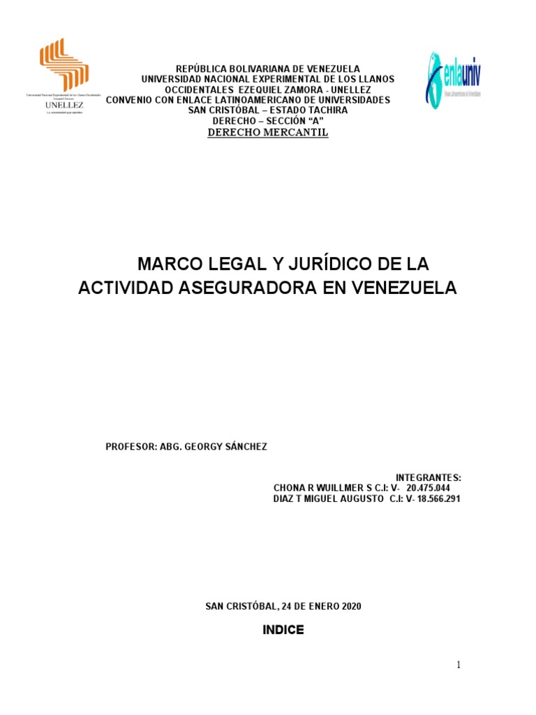 ACTIVIDAD ASEGURADORA EN VENEZUELA Chona y Miguel | PDF | Póliza de seguros | Reaseguro