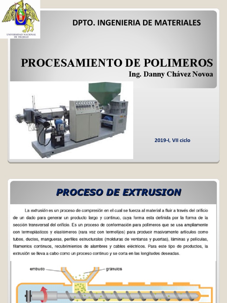 Proceso de Extrusión de Polímeros | PDF | El plastico | Sólido amorfo