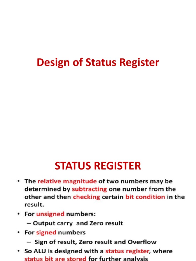 Design of Status Register | PDF