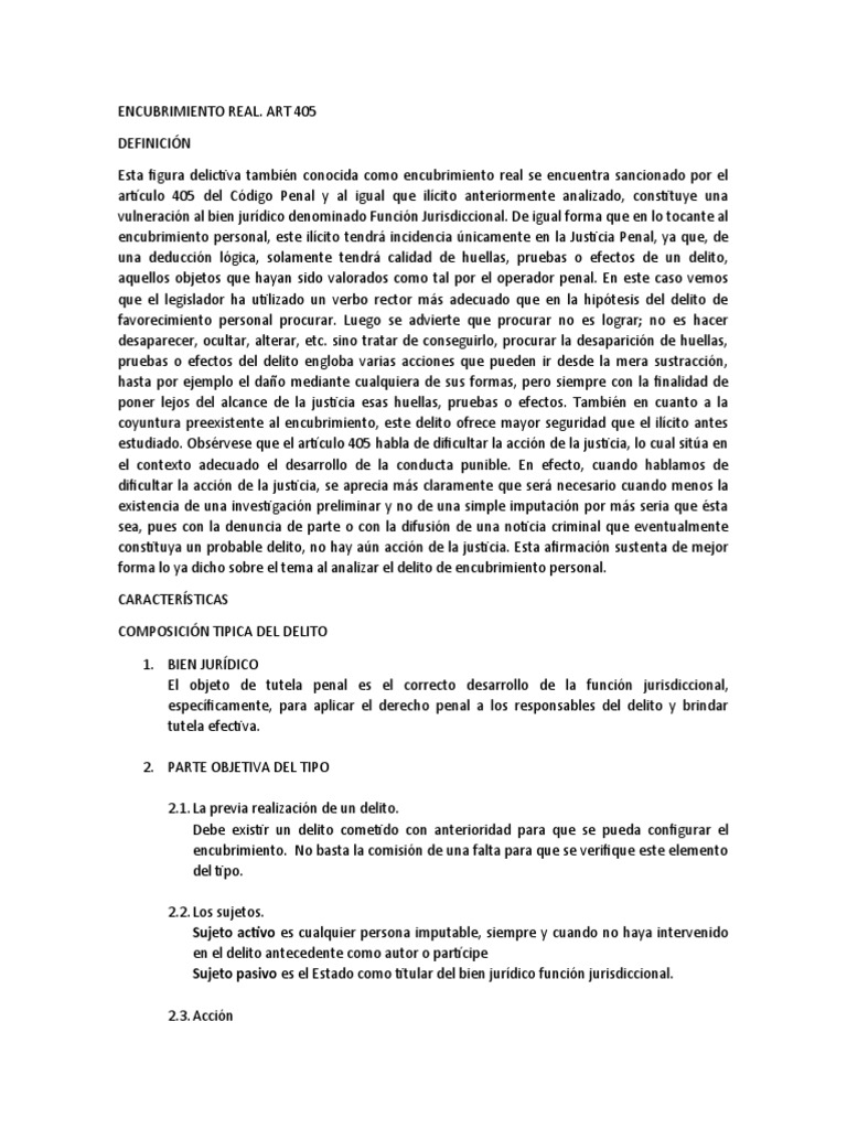 Encubrimiento Real | PDF | Derecho penal | Intención (Derecho Penal)