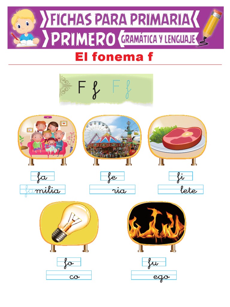 La Letra F para Primer Grado de Primaria | PDF